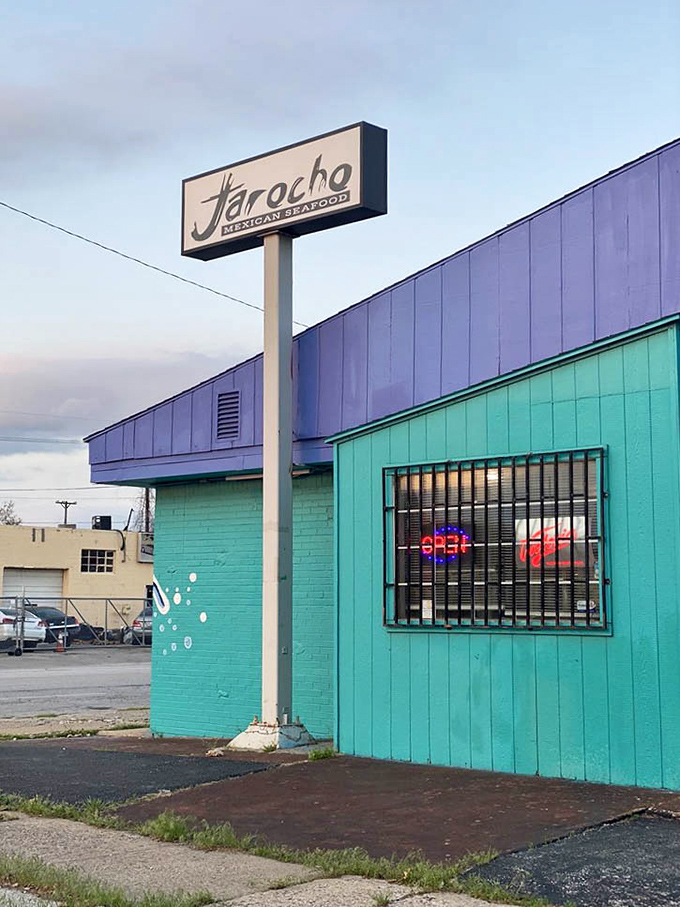 The building glows at dusk like a beacon calling hungry souls to discover what authentic coastal Mexican food tastes like.