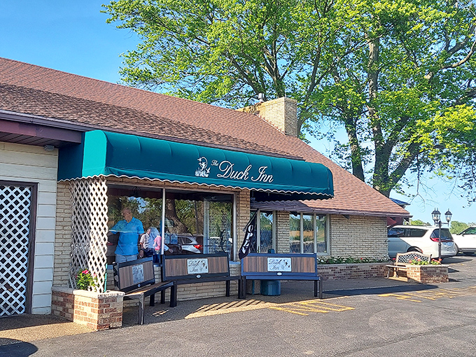 Waiting benches outside hint at the popularity within. Good things come to those who wait for prime rib.