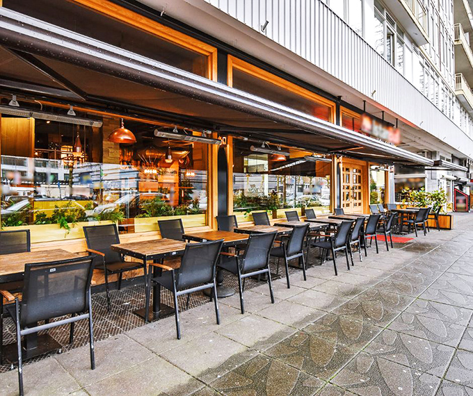 The outdoor patio offers California sunshine with your breakfast, because some mornings deserve to be savored outside.