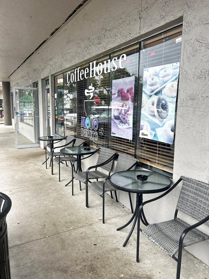 Outdoor seating for those who prefer their donut consumption with a side of fresh air and people-watching opportunities.