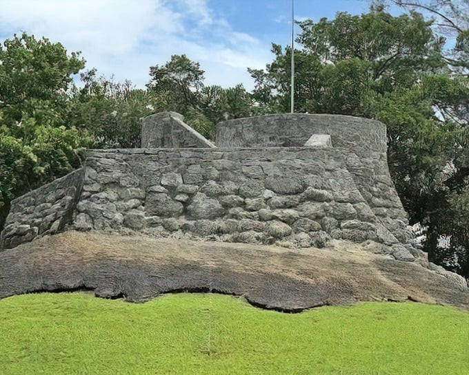 The stone observation tower stands as a testament to old-world craftsmanship. Part castle, part lookout, all character.