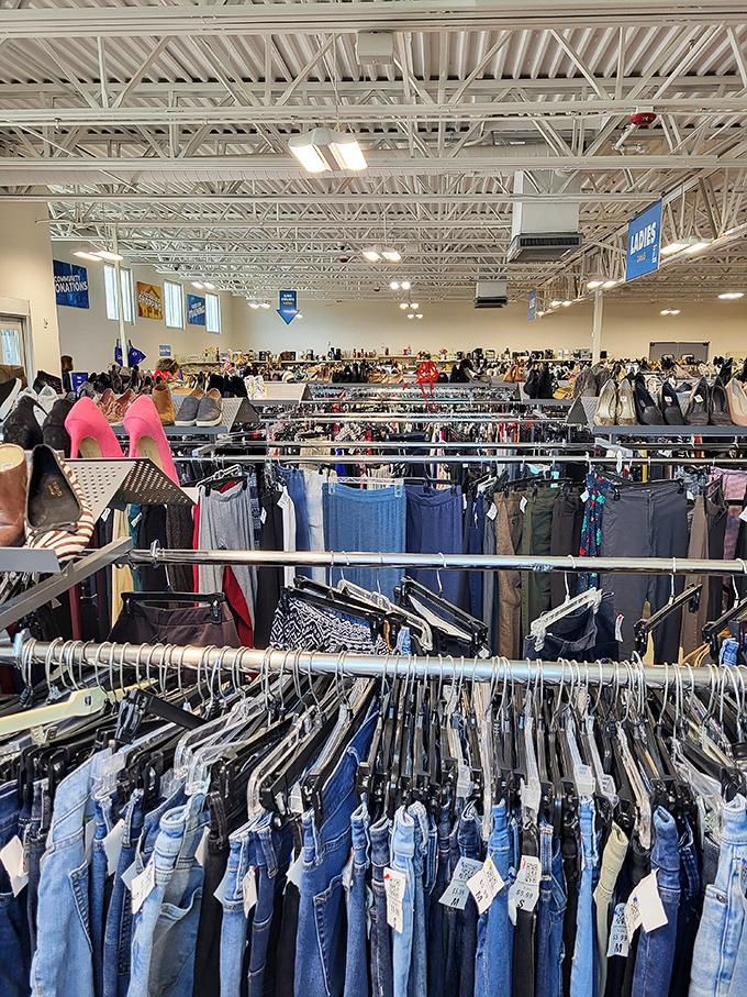 Denim for days! The jeans section alone could outfit half of Myrtle Beach, with every wash, cut, and size imaginable.