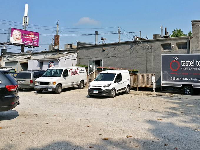 The back parking lot&mdash;where hungry patrons' vehicles gather like faithful pilgrims at the shrine of perfect breakfast. Worth the journey every time.