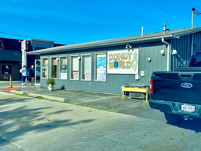 The parking lot—the final obstacle between you and donut nirvana. Those empty spaces are practically begging you to stop in.