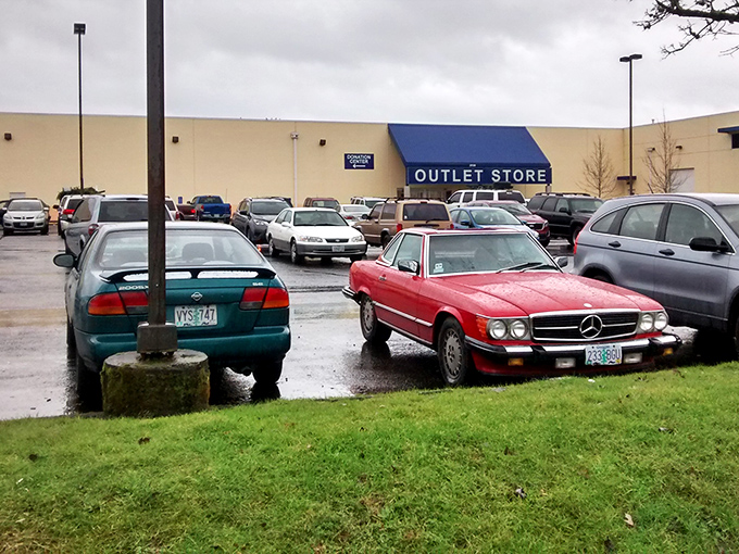 Even the parking lot tells stories. That vintage Mercedes parked next to economy cars proves treasure hunters come from all walks of life.