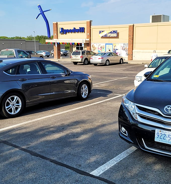 The parking lot: where cars of all makes and models unite in the democratic pursuit of amazing deals.