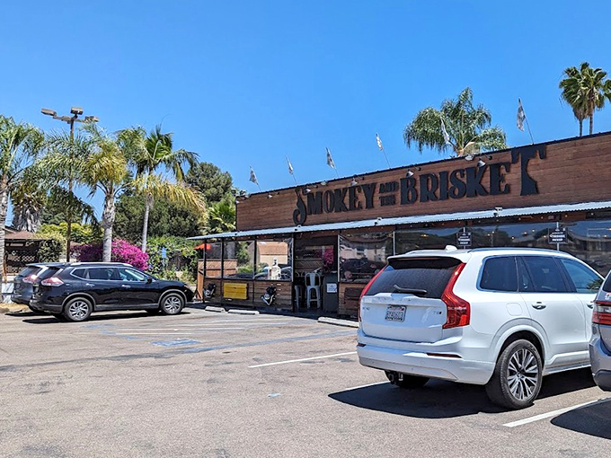 California sunshine meets Texas smoke traditions in a parking lot that's seen more food pilgrimages than most religious sites.