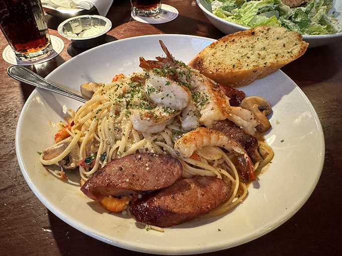 Pasta that's having an identity crisis in the best possible way&mdash;"Am I Italian? Am I Cajun? Does it matter when I taste this good?"