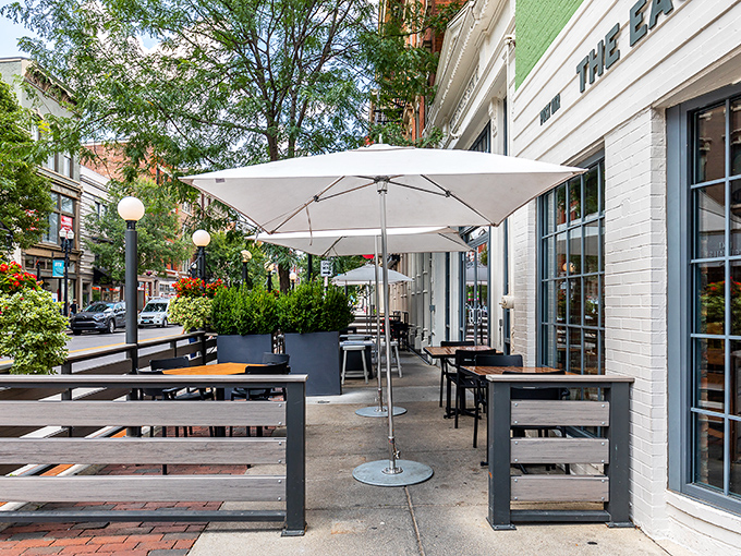 The Eagle's patio offers a front-row seat to Over-the-Rhine's vibrant street life. Urban dining with a side of people-watching never tasted so good.