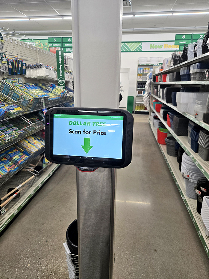Modern convenience meets bargain hunting. This price scanner prevents surprises at checkout, though the surprise is usually how little you've spent.