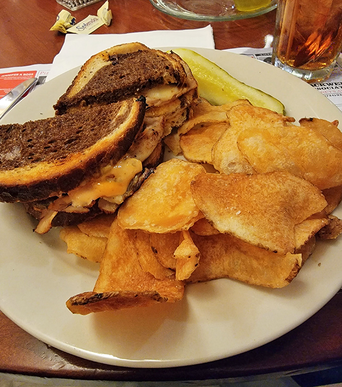A sandwich that proves Pennsylvania knows comfort food&mdash;crispy chips and a pickle spear aren't just sides, they're supporting actors in this lunch drama.