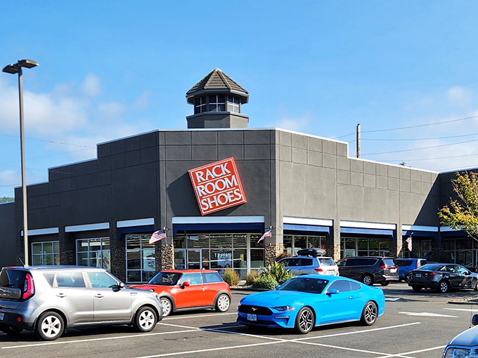 Rack Room Shoes stands ready to outfit feet of all sizes without requiring a second mortgage payment.