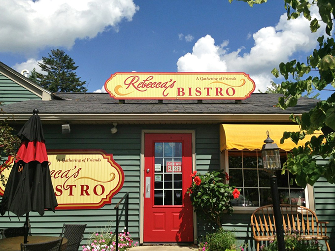 Rebecca's Bistro welcomes you with that red door promising good things ahead. Small-town dining with big-hearted flavors worth traveling for.