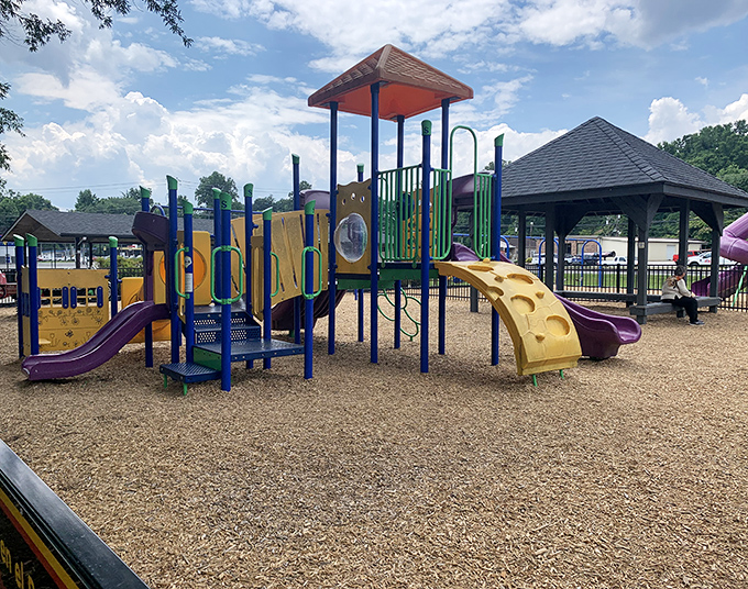 Childhood laughter comes standard at Riverside Park. Modern playground equipment ensures the kids have five-star fun while parents enjoy zero-star pricing.