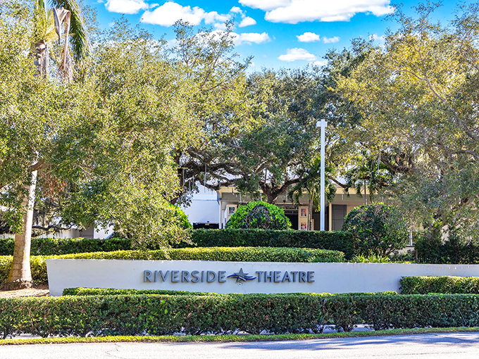 Riverside Theatre stands dignified among oak sentinels, bringing Broadway-caliber performances to this beach community.