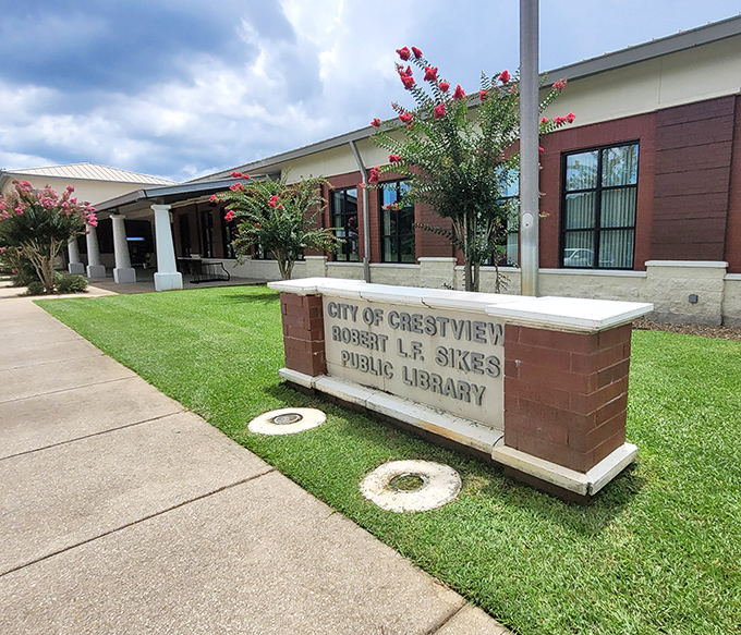The Robert L.F. Sikes Public Library stands as Crestview's knowledge hub, where air conditioning and good books create perfect Florida afternoons.
