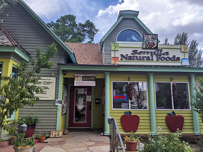 Semilla Natural Foods' cheerful exterior promises healthy options in a town where affordability doesn't mean sacrificing quality of life or diet.