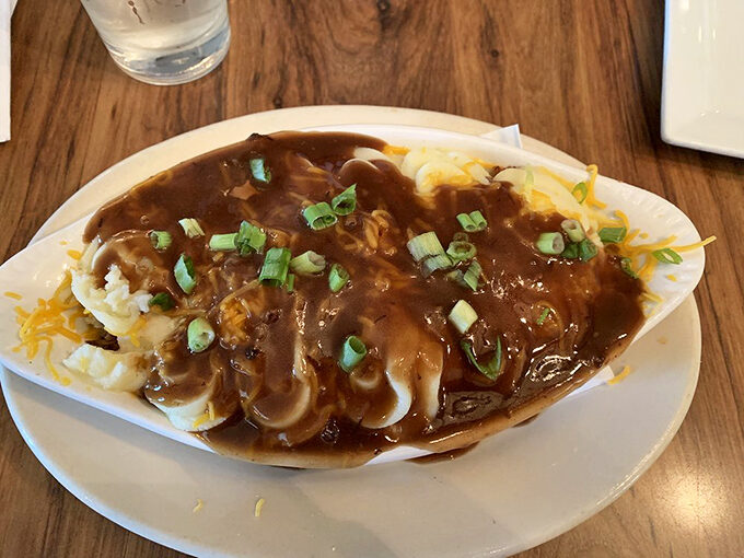 Shepherd's Pie that would make any actual shepherd abandon their flock. The melted cheese and green onions are just showing off.