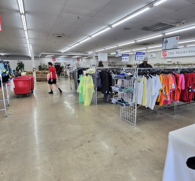 The thrill of the hunt in action. Fellow treasure-seekers navigate the aisles, each on their own quest for that perfect something.