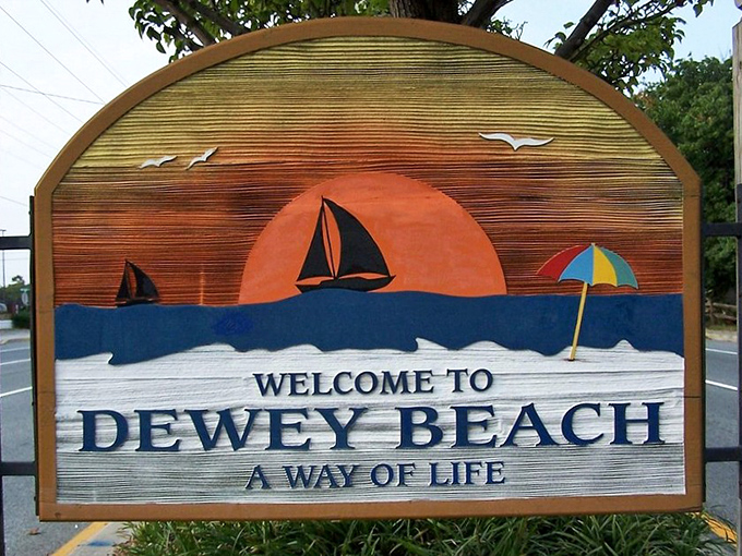 "A Way of Life" indeed &ndash; Dewey Beach's welcome sign captures the essence of this coastal haven.