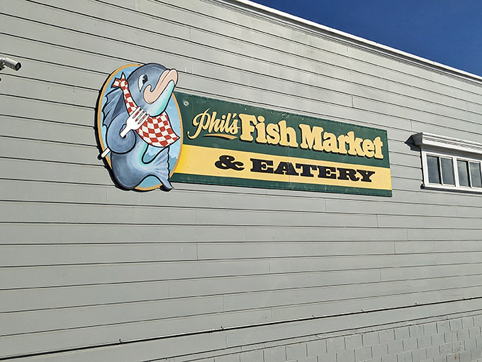 The iconic sign promises exactly what awaits inside &ndash; no pretense, no gimmicks, just seriously good seafood that keeps the parking lot full.