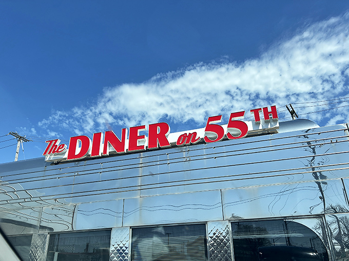 That iconic red signage against the blue Cleveland sky &ndash; a beacon of breakfast hope for hungry travelers and locals alike.
