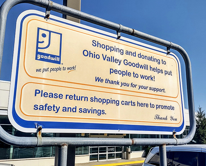 More than just a sign&mdash;it's a reminder that your treasure hunting supports meaningful work in the community.