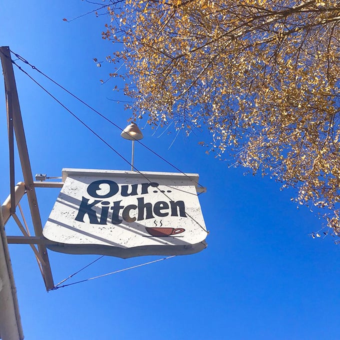 Simple signage announces a place where reputation is built one perfect breakfast at a time.