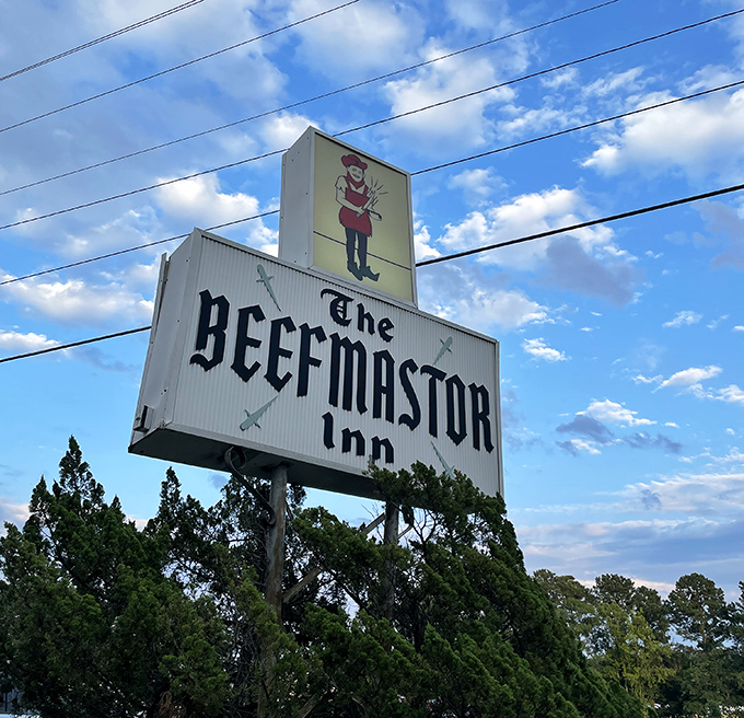 The beacon that guides hungry travelers. This iconic sign against Carolina blue skies has been directing meat lovers for generations.