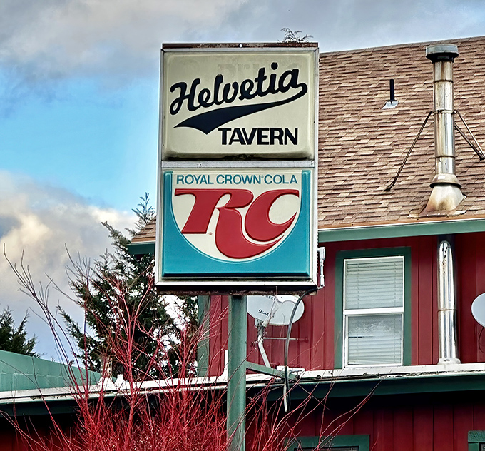 The vintage RC Cola sign stands as a retro landmark. Before GPS, locals would simply say, "Turn when you see the sign with the red letters."