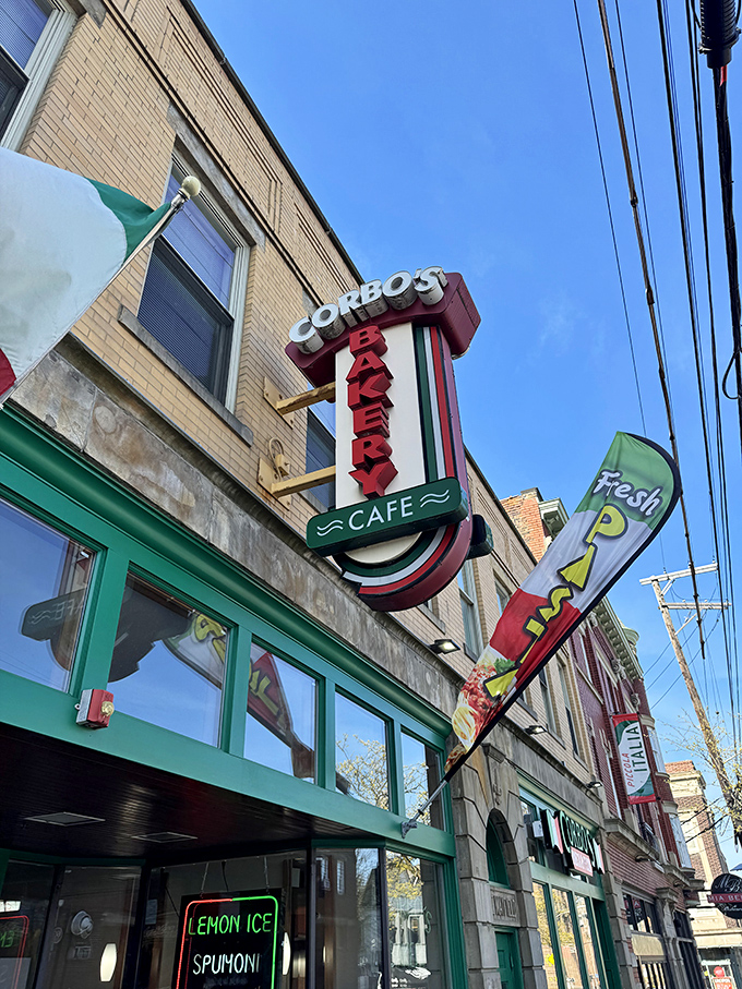 The vertical sign that's guided sugar-seeking pilgrims to this Little Italy landmark for generations.