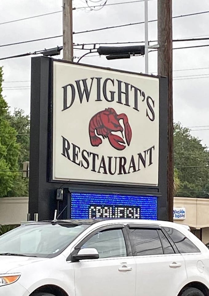 The roadside sign says it all&mdash;a crawfish silhouette that might as well be saying, "You've arrived at flavor town."