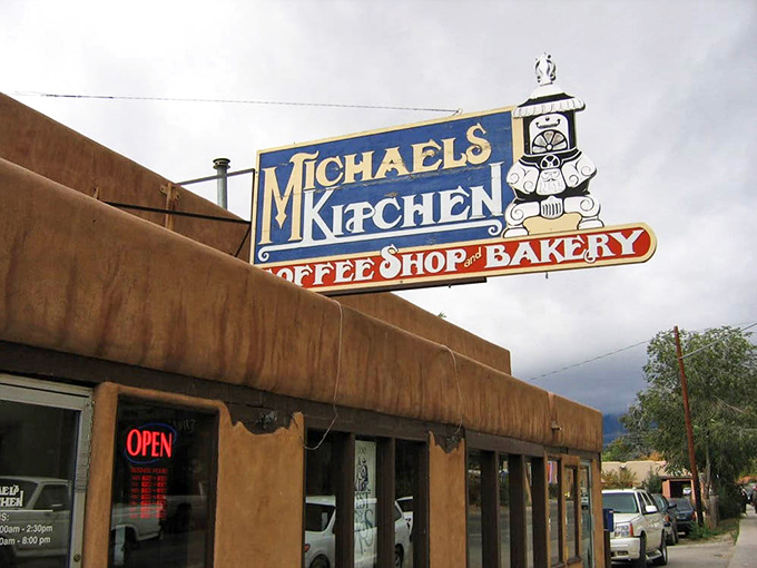 The iconic blue sign has guided hungry travelers through Taos for decades, like a North Star for those seeking breakfast salvation.