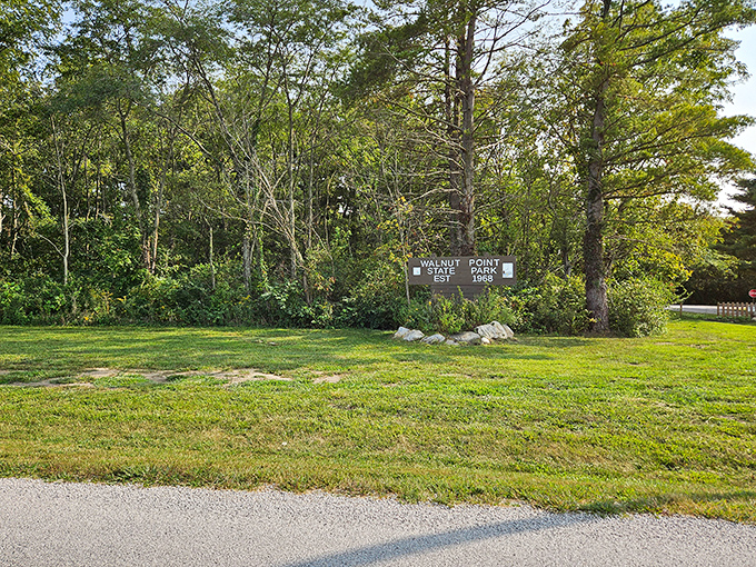 Park entrance sign welcomes visitors to their new favorite secret hideaway destination.