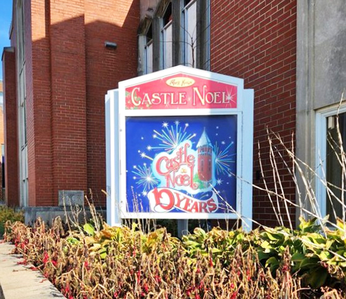 The celebratory signage marks Castle Noel's anniversary&mdash;proving that Christmas magic has serious staying power in the heart of Ohio.