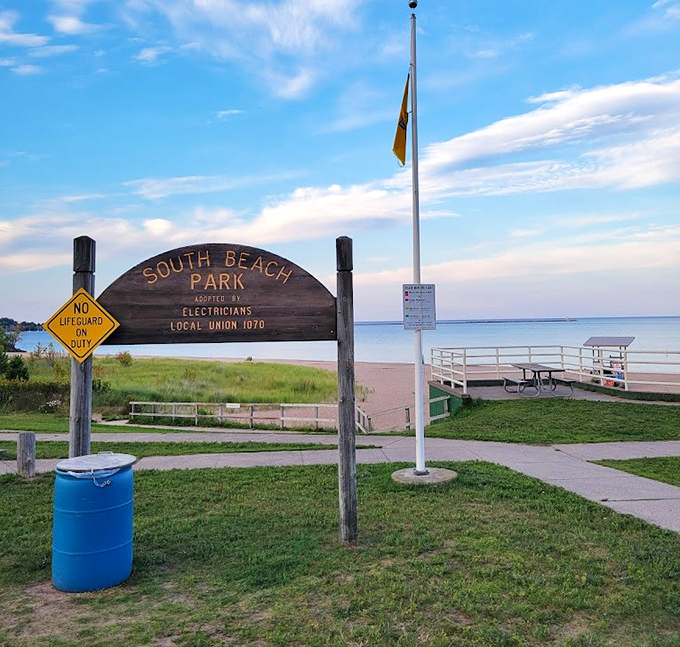 South Beach Park offers the perfect Lake Superior swimming spot when summer temperatures soar into the balmy upper 70s &ndash; practically tropical by UP standards!