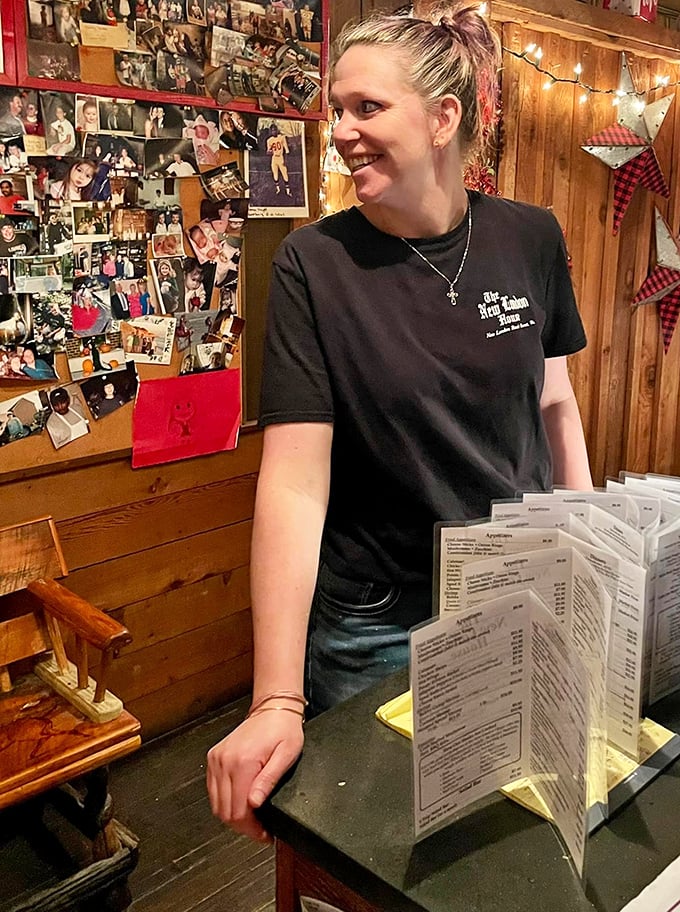Friendly staff who make you feel like you've been coming here for years, even on your first visit. The wall of photos behind speaks volumes about community connections. 