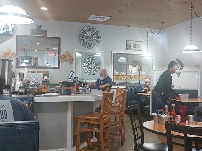 Counter seating offers breakfast theater in the round, where regulars and staff perform the daily ritual of coffee refills and friendly banter.