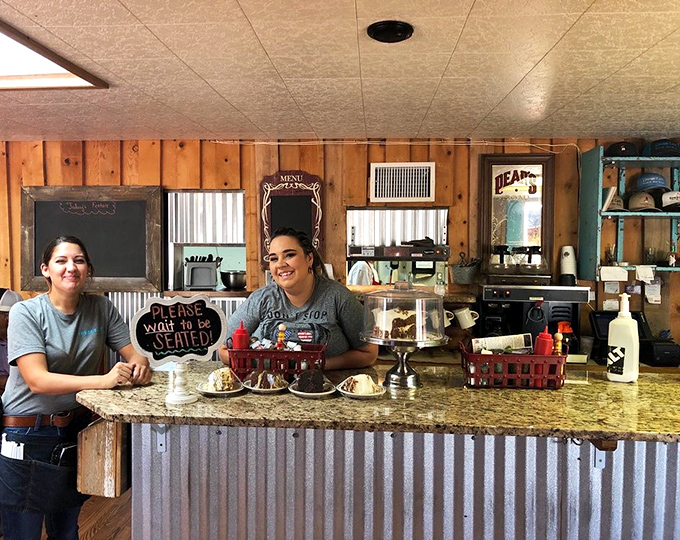 Friendly staff behind the counter ready to serve up hospitality along with those legendary breakfast plates and meatloaf.