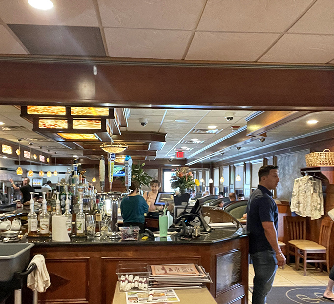 The bar area &ndash; where breakfast can seamlessly transition to cocktail hour if that's the kind of day you're having. No judgment here.