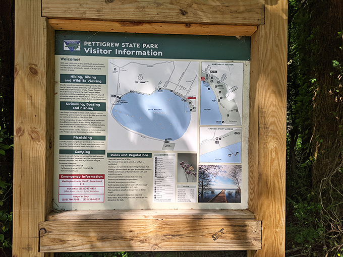 This information board is the analog version of Google Maps for park explorers. No signal required for this wilderness navigation system.