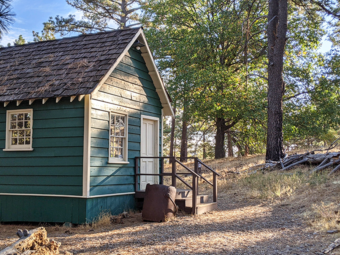 This charming cabin at Stonewall Mine whispers stories of California's gold rush era, when dreams were measured in ounces and paid in sweat.