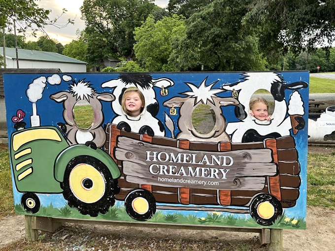 The photo spot captures childhood joy and dairy pride in one frame &ndash; creating memories sweeter than any dessert on the menu.