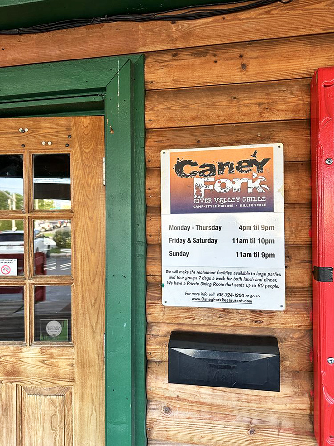 The hours posted aren't just a schedule&mdash;they're a promise that comfort food awaits, whether you're finishing a workday or starting a weekend adventure.