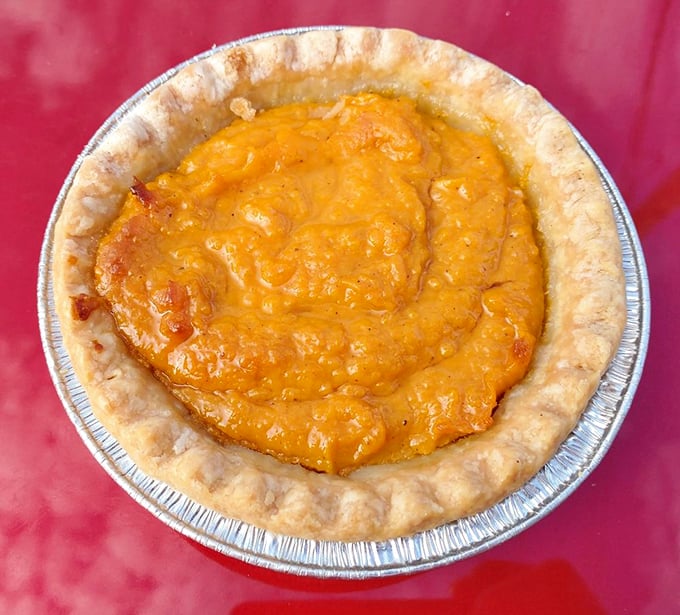 Sweet potato pie with a filling so perfectly spiced and silky, it makes pumpkin pie look like it's trying too hard.