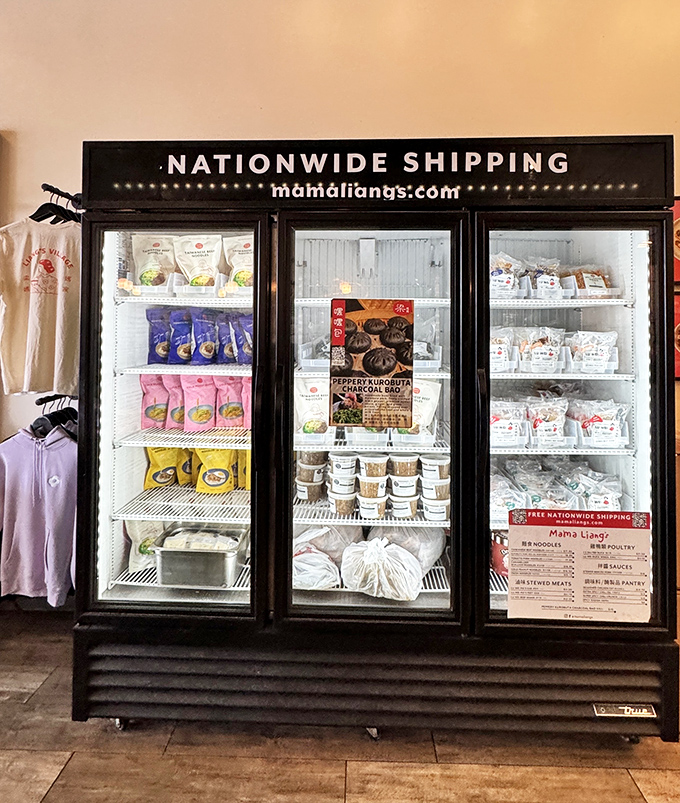 The "Nationwide Shipping" refrigerator offers a glimpse into Taiwanese food culture&mdash;packaged treasures ready to travel across America.