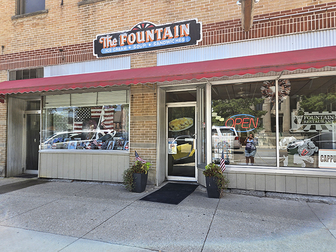 The Fountain Restaurant serves up nostalgia alongside its sandwiches. When was the last time you saw an authentic "OPEN" sign not made of LED lights?