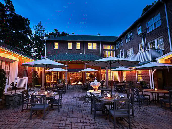 The Monte Vista Hotel's evening patio, where twinkling lights and mountain air transform ordinary dinners into memorable occasions. Romance not included, but highly likely.