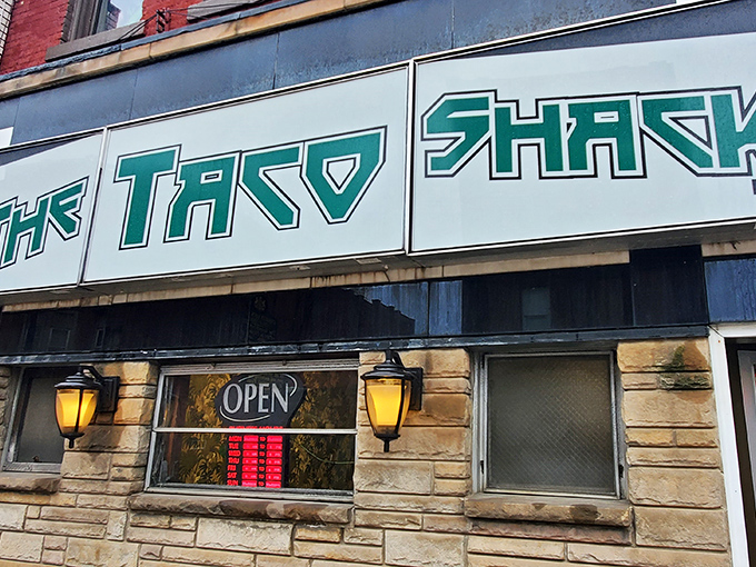 The Taco Shack's retro signage promises authentic flavors in unexpected places&mdash;proof that good Mexican food knows no geographical boundaries.