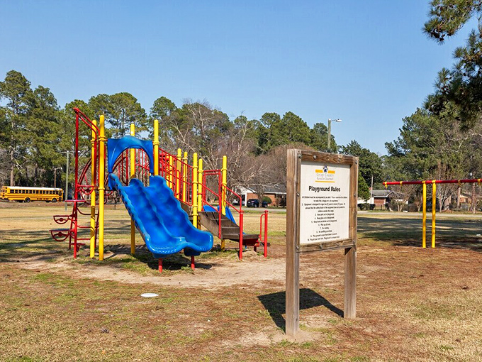 Turner Park's playground stands ready for the universal language of childhood joy&mdash;running, sliding, and the sweet freedom of outdoor play.